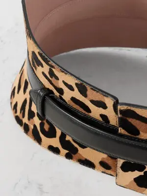 Alaïa Leather-trimmed Leopard-print Calf Hair Waist Belt
