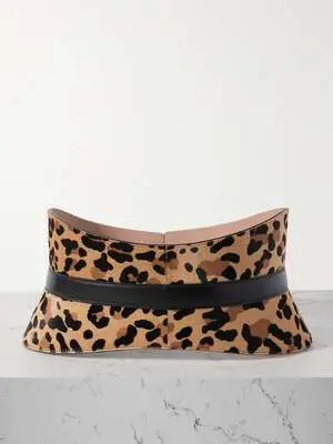 Alaïa Leather-trimmed Leopard-print Calf Hair Waist Belt