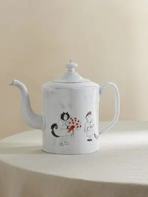 ASTIER DE VILLATTE Grace Coddington Jimi's Bouquet Painted Ceramic Teapot - White