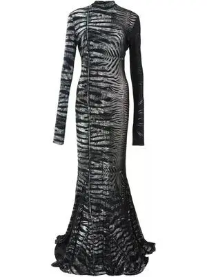 Roberto Cavalli Zebra-print Maxi Dress