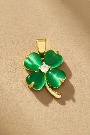 BOXBAR Green Gemstone Clover Charm
