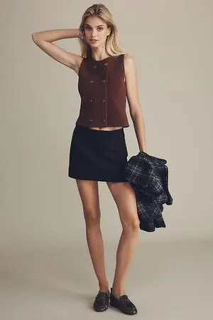DOLAN LEFT COAST Sleeveless Structured Top - Chocolate Brown