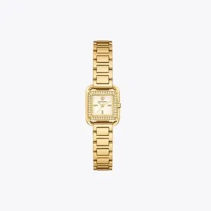 Tory Burch Small Kira Watch - Ivory/stones/gold