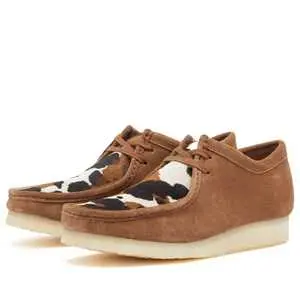 Clarks Wallabee With Animal Print Vamp - Cola Interest