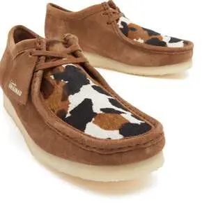 Clarks Wallabee With Animal Print Vamp - Cola Interest