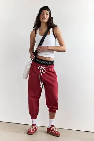 Free People Flutter Cropped Joggers Amaranth