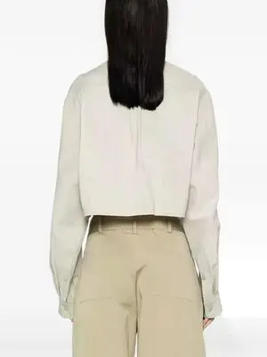 LOW CLASSIC Pocket Cropped Shirt - Green