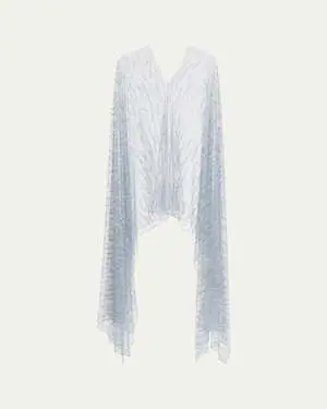 Giorgio Armani Giorgio Armani Embellished Sheer Cape - Solid Blue Navy