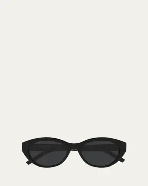 Saint Laurent Recycled Acetate Round Sunglasses - Black