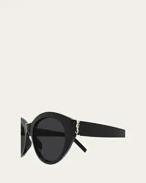 Saint Laurent Recycled Acetate Round Sunglasses - Black