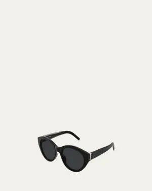 Saint Laurent Recycled Acetate Round Sunglasses - Black