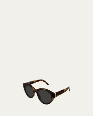 Saint Laurent Recycled Acetate Round Sunglasses - Black