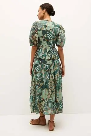 MARIE OLIVER Owens Embroidered Midi Skirt - Primavera
