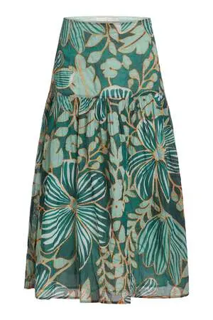 MARIE OLIVER Owens Embroidered Midi Skirt - Primavera