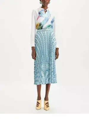 Tory Burch Abstract-pattern Print Midi Skirt