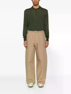 Ami Fine-knit Polo Shirt - Green