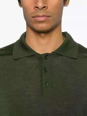 Ami Fine-knit Polo Shirt - Green
