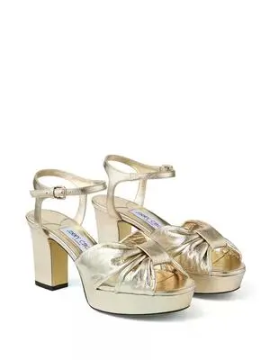 JIMMY CHOO 80mm Heloise Sandals - Gold