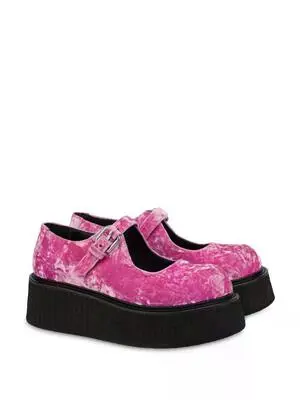 Moschino Velvet Loafers - Pink