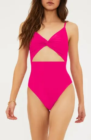 Beach Riot Beach Riot Annalisa Textured One-Piece Swimsuit Raspberry
