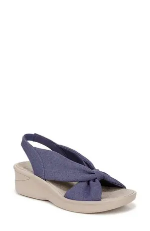 BZEES Serenade Slingback Wedge Sandal - Blue