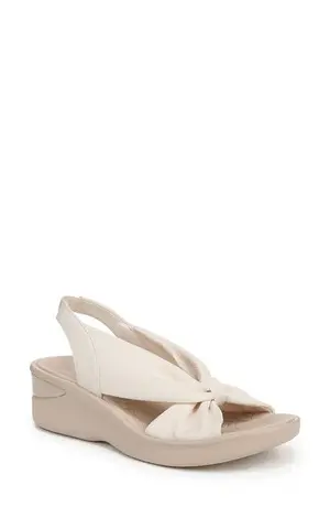 BZEES Serenade Slingback Wedge Sandal - Cream