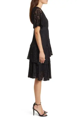 KIYONNA Lace Affair Cocktail Dress - Onyx