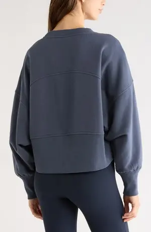 Zella Relaxed Fit Fleece Sweatshirt - Navy Armada