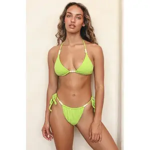 DIPPIN DAISY'S Bali Triangle Bikini Top - Green Glow