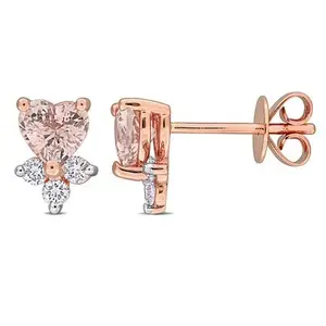JULIANNA B. Pink Sapphire And Diamond Stud Earrings Pink Sapphire