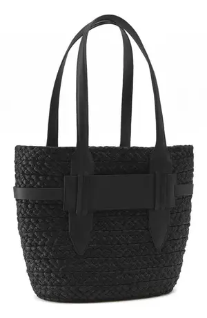 Helen Kaminski Medium Lipari Raffia Tote - Charcoal/black
