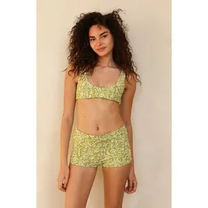 DIPPIN DAISY'S Farrah Elastic Waist Booty Short - Twin Fin Matcha