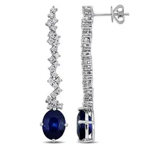 JULIANNA B. Diamond Drop Earrings - Sapphire