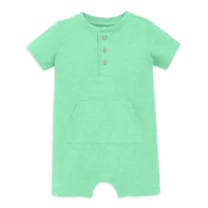 PRIMARY Baby Heathered Henley Shortie - Clover