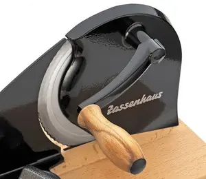 ZASSENHAUS Manual Bread Slicer, Hand Crank Home Bread Slicer - Black