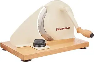 ZASSENHAUS Manual Bread Slicer, Hand Crank Home Bread Slicer - Cream