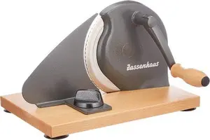 ZASSENHAUS Manual Bread Slicer, Hand Crank Home Bread Slicer - Gray