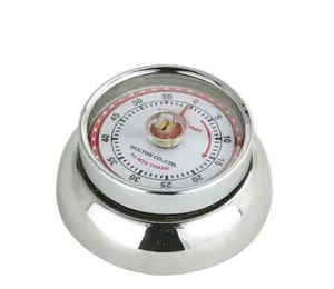 ZASSENHAUS Magnetic Retro 60 Minute Kitchen Timer Chrome