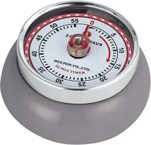 ZASSENHAUS Magnetic Retro 60 Minute Kitchen Timer - Cool Gray