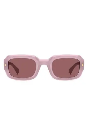 POLAROID Polaroid 51mm Polarized Rectangular Sunglasses | Nordstrom Pink/ Violet Polar