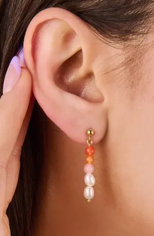 LITTLE SKY STONE Aria Pearl Bead Drop Earrings - Pearl Pink