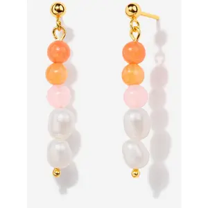 LITTLE SKY STONE Little Sky Stone Aria Pearl Bead Drop Earrings Pearl Pink