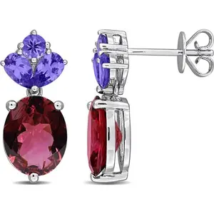JULIANNA B. Tanzanite And Tourmaline Drop Earrings - Pink Tourmaline