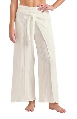 Tommy Bahama Mykonos Textured Cover-up Sarong Pants Coconut