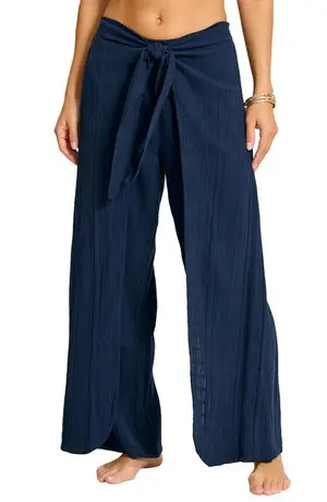 Tommy Bahama Mykonos Textured Cover-up Sarong Pants - Mare Navy