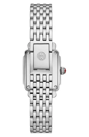 Michele Mini Deco Madison Two-tone Diamond Bracelet Watch - Silver