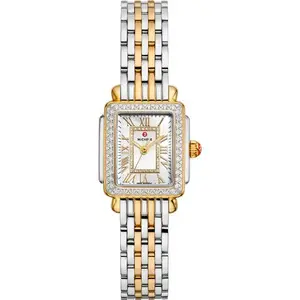 Michele Mini Deco Madison Two-tone Diamond Bracelet Watch - Two Tone