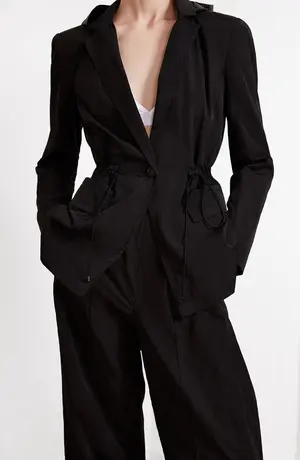 Caalo Water-resistant Travel Blazer - Black