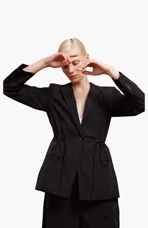 Caalo Water-resistant Travel Blazer - Black