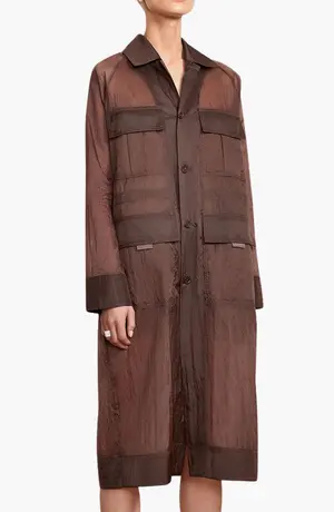 Caalo 2 Length Utility Jacket Brown